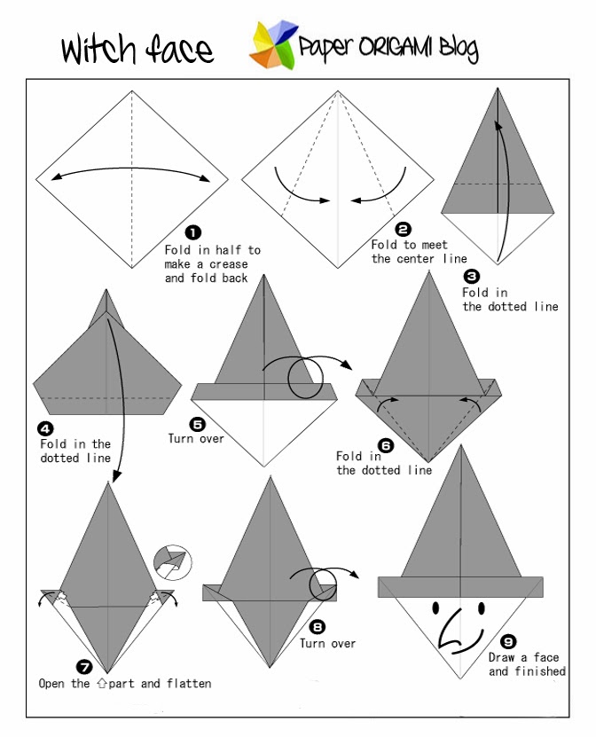 Halloween Origami: A Witch Face | Paper Origami Guide