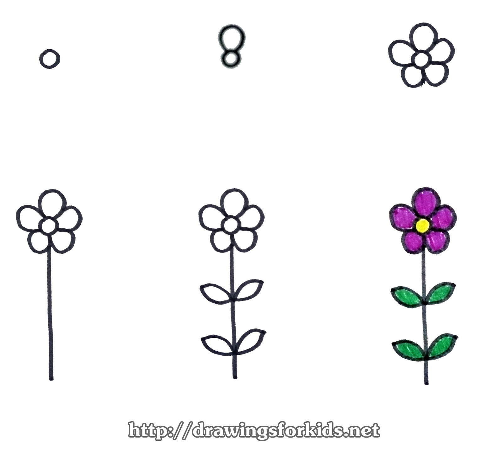 How to draw a Flower for kids