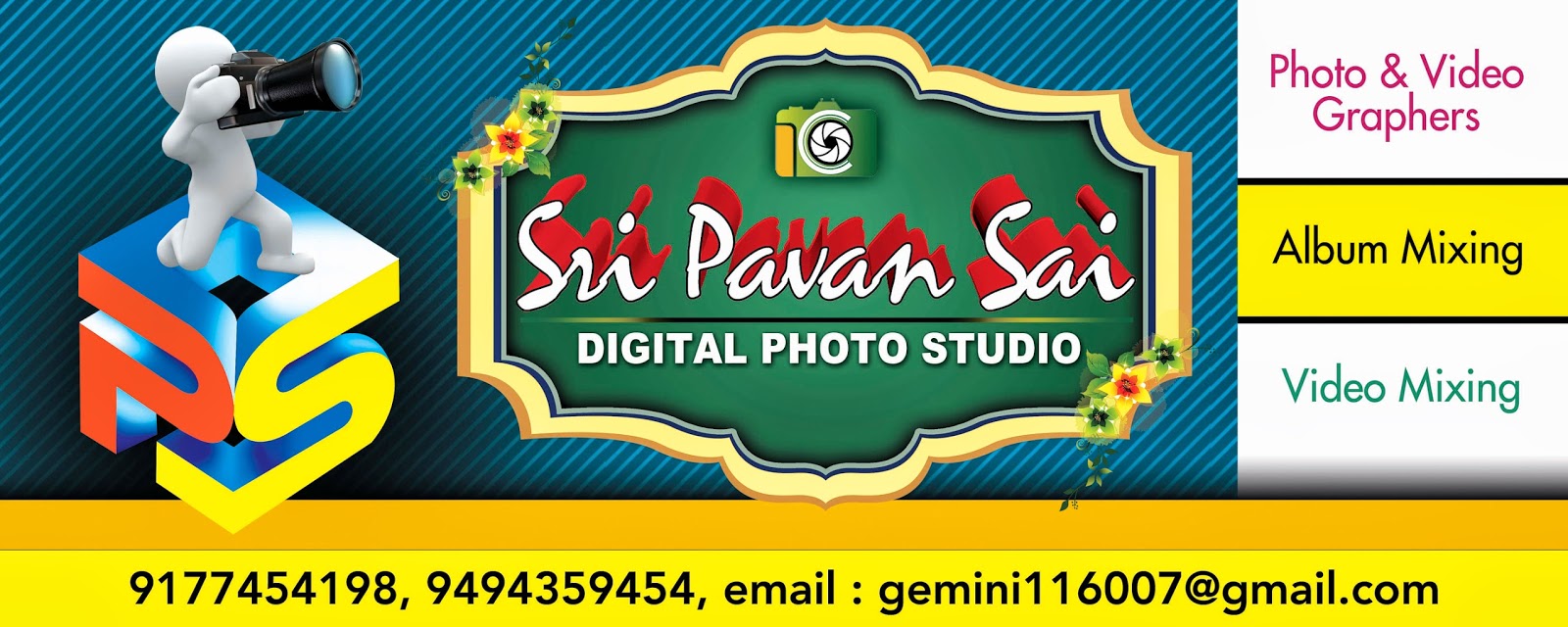sripavansai studio sign board | naveengfx