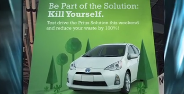 Mary: Toyota Prius Solution: When you're dead, you can't pollute @TheOnion