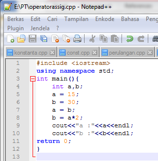 Konstanta dan Operator ~ Materi Pemrograman Terstruktur