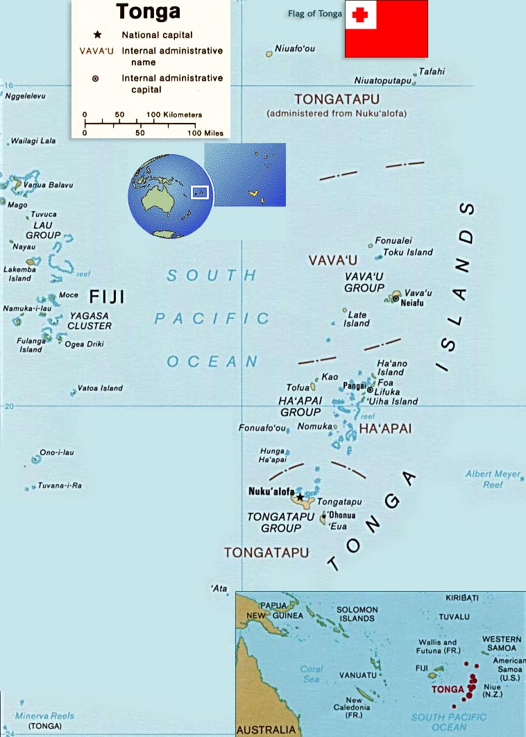 TONGA - GEOGRAPHICAL MAPS OF TONGA