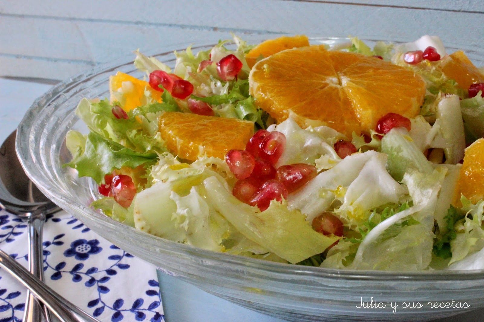 Julia Y Sus Recetas Ensalada De Escarola Granada Y Naranja