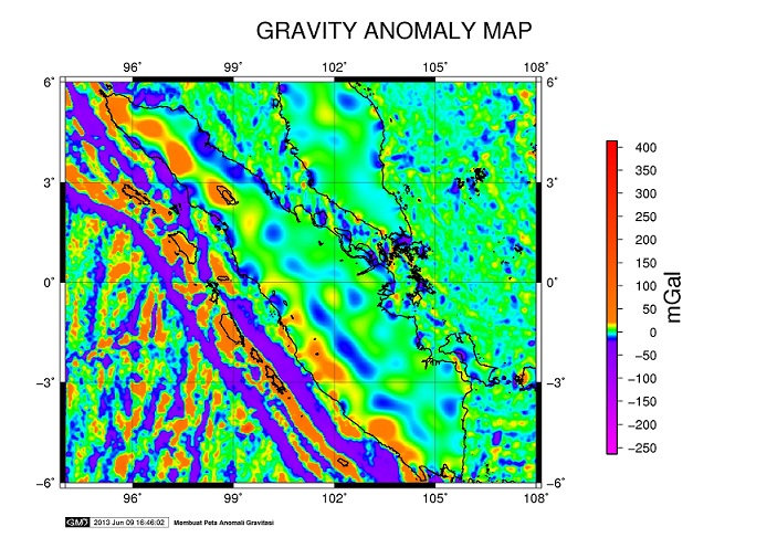Membuat Peta Anomali Gravitasi dan Magnetik Dengan GMT ~ Raga Bhumi