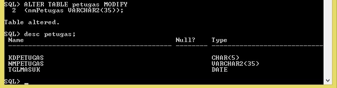 TEKNIK INFORMATIKA: Pengertian dan Contoh DDL pada Oracle