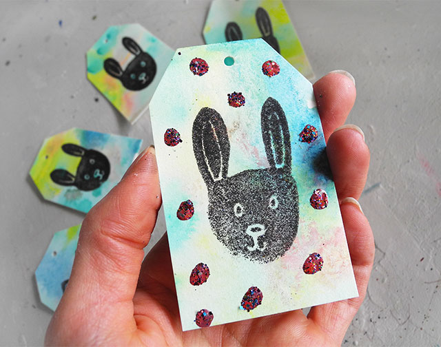 Jules Madden: DIY Craft: Stamped Easter Bunny Gift Tags
