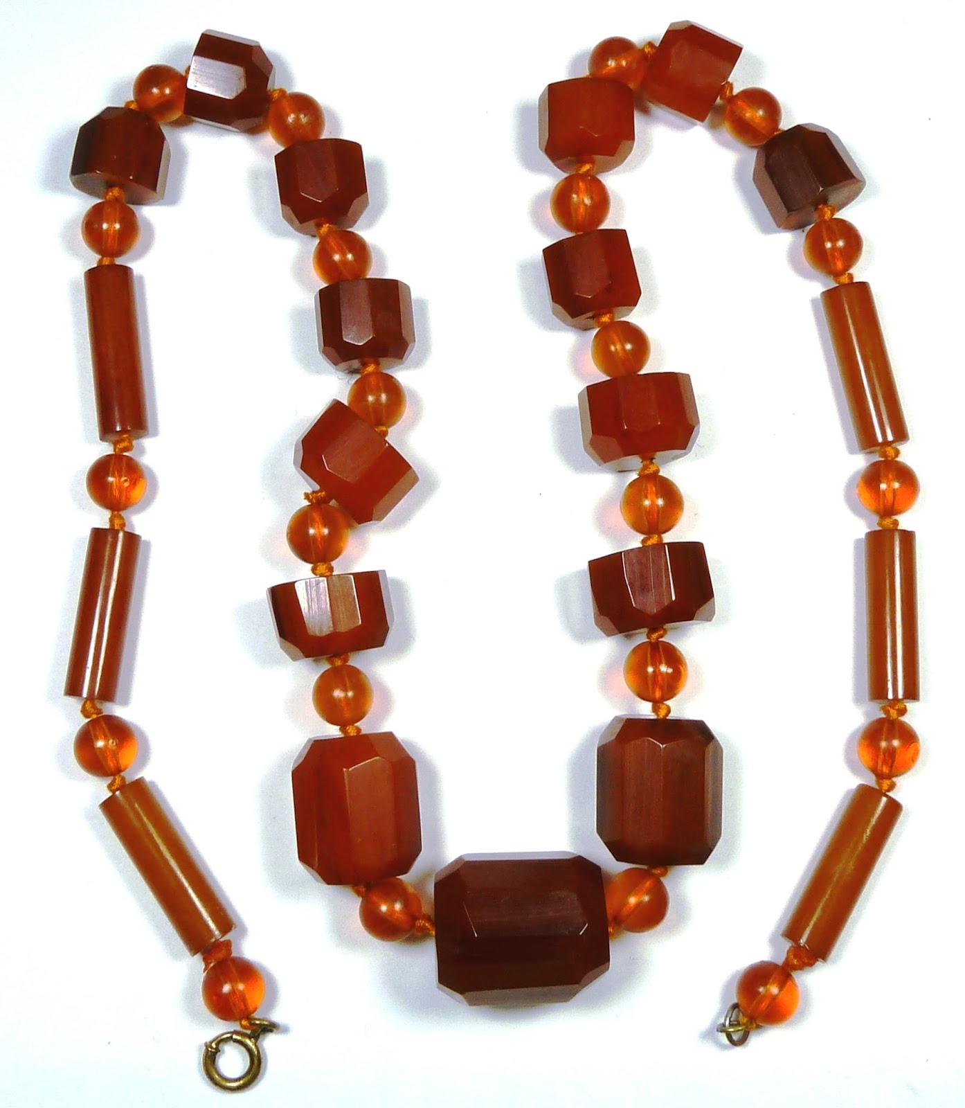 Gillian Horsup Vintage Jewellery: BAKELITE NECKLACE - CARNELIAN COLOUR ...