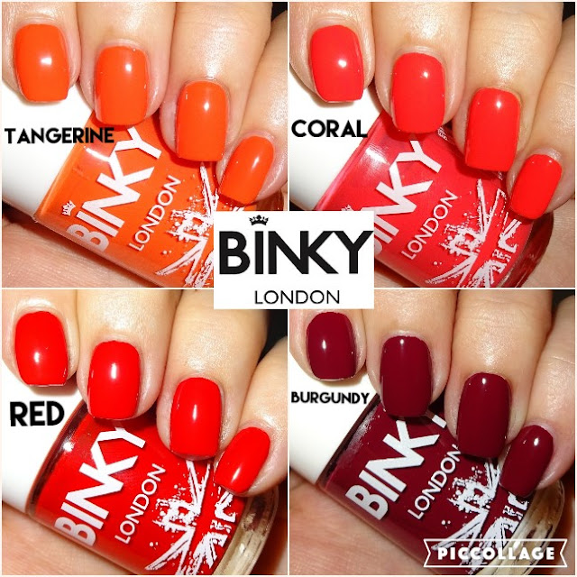 Wendy's Delights: BINKY London Nail Polishes - Tangerine, Coral, Red ...
