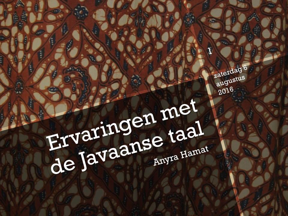 Ervaringen met de Javaanse taal