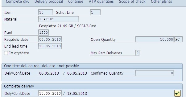 SAP SD : Availability Check – Basics and Customization