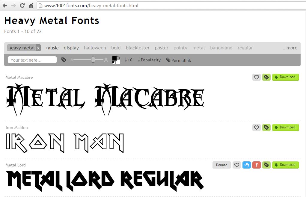 All Hail Metal: Metal Fonts