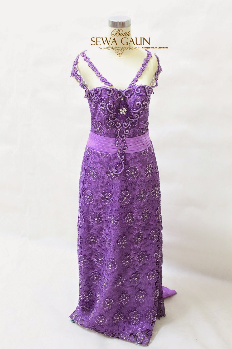 Sewa Gaun Pesta: Gaun Mama Purple ( New Collections)