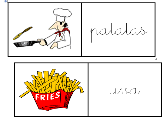 Escuela infantil castillo de Blanca: DOMINÓ ALIMENTOS