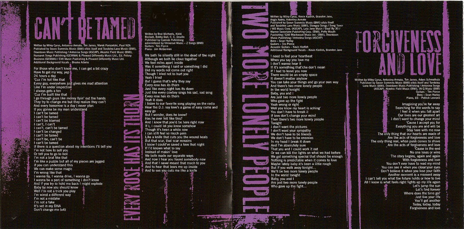 Album Artwork Booklet: Miley Cyrus - Can't Be Tamed (Deluxe Edition)