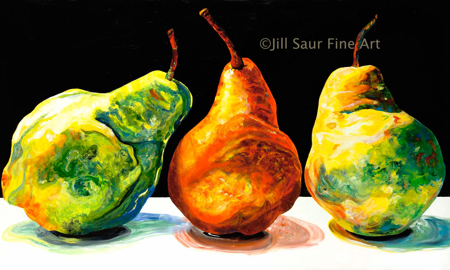 Daily Painters of Georgia: Pears on Canvas by Jill Saur