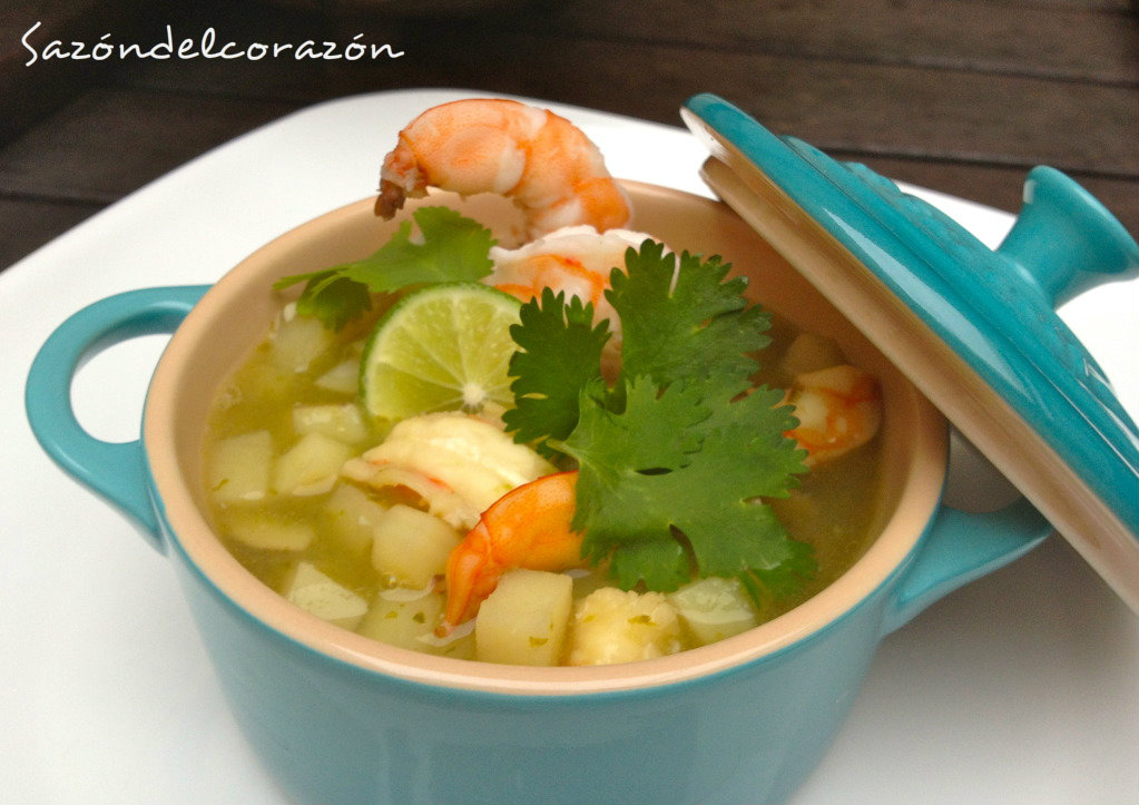 Sazón del corazón: Sopa verde con camarones