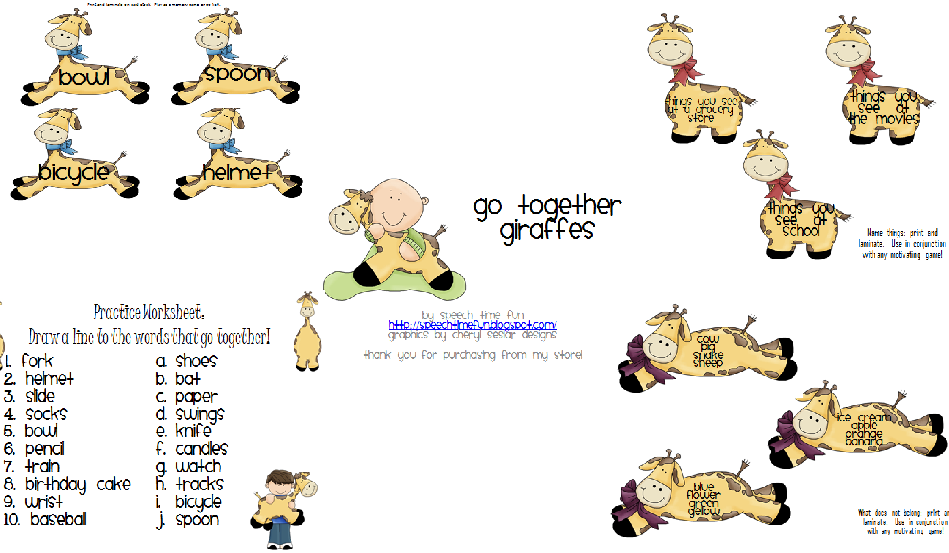Go Together Giraffes - Speech Time Fun: Speech and Language Activities