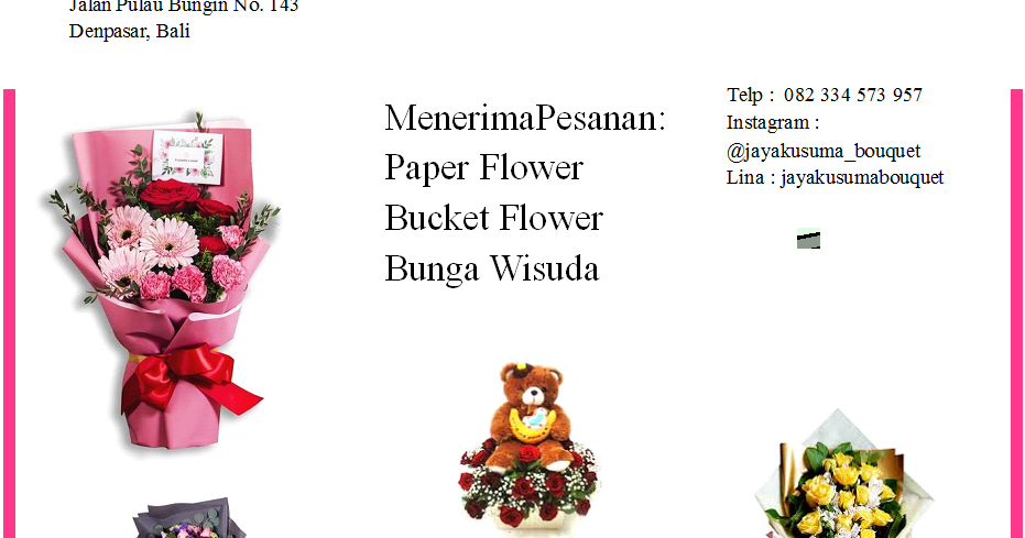 Materi Teknologi Perkantoran: Contoh Brosur Penjualan Bouquet