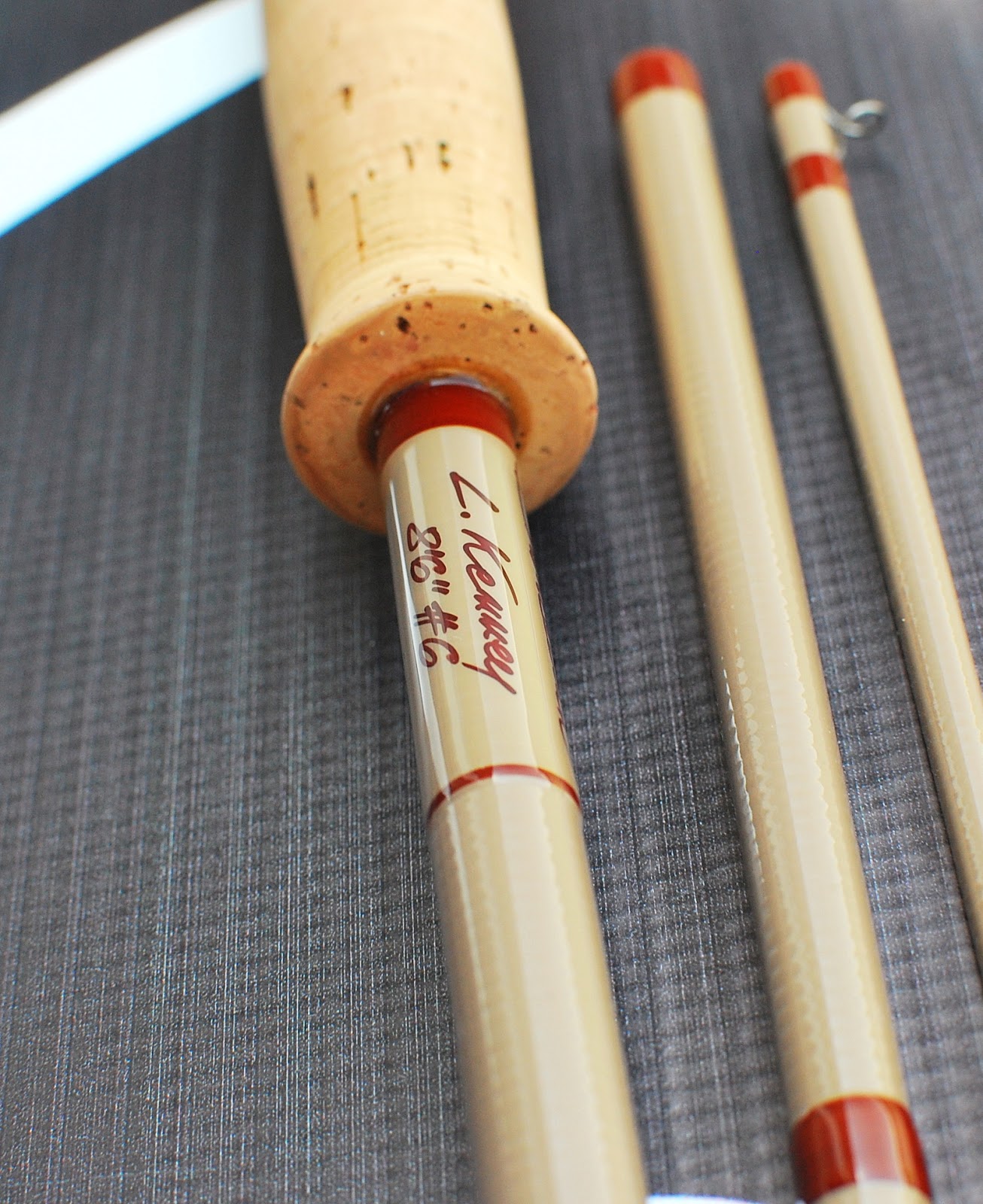 Handcrafted graphite and fiberglass fly rods: L.Kenney special