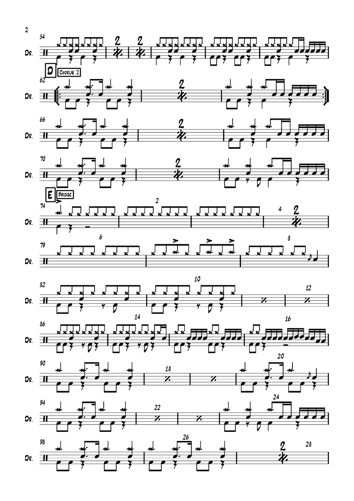 drum scores: One Way by Hillsongs United