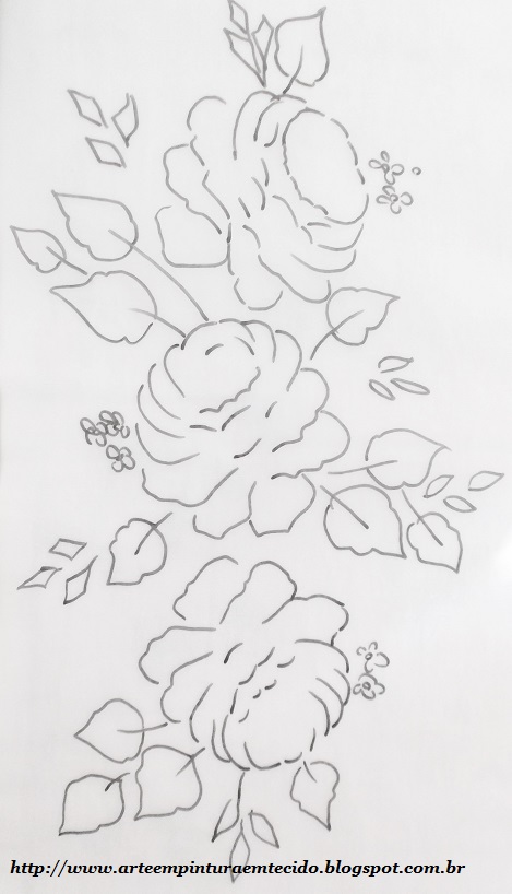 Pintura em Tecido com dicas e riscos: Pintura em Tecido Rosas