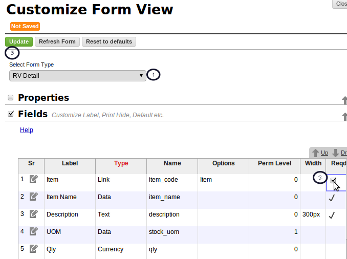ERPNext User Manual: Customize Form View
