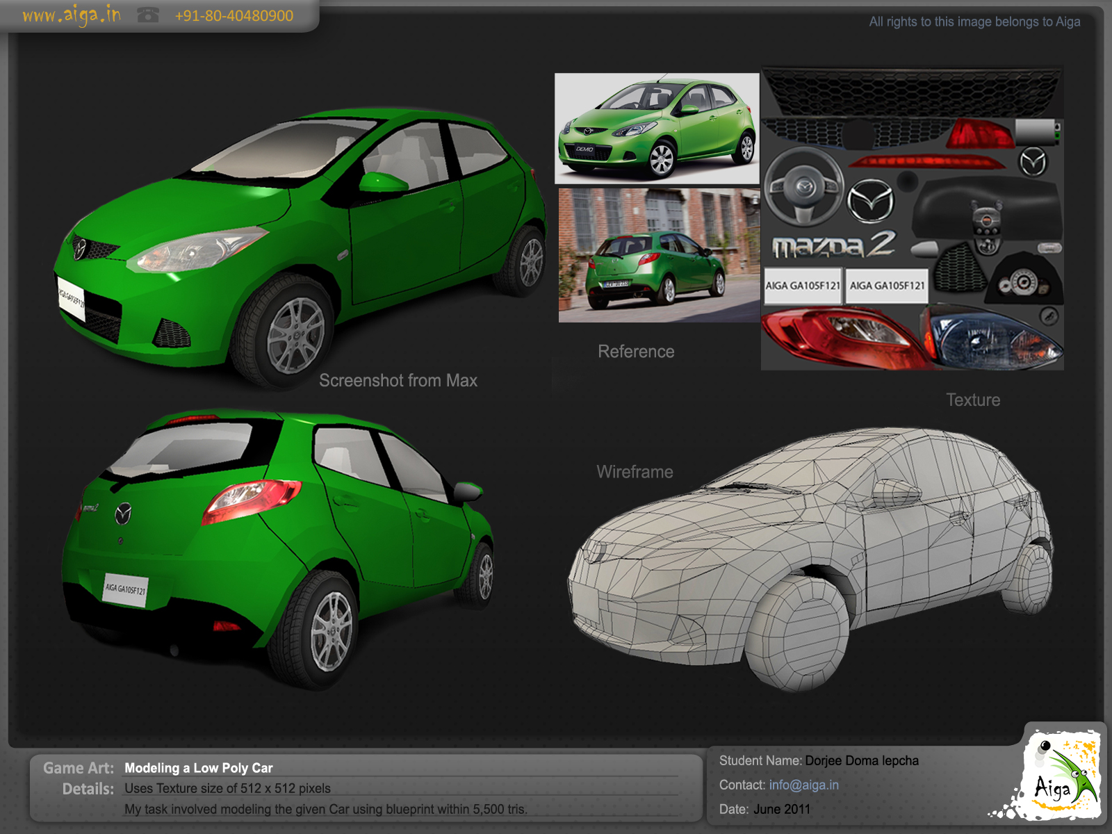 Dorjee Lepcha Portfolio: Game Car Model