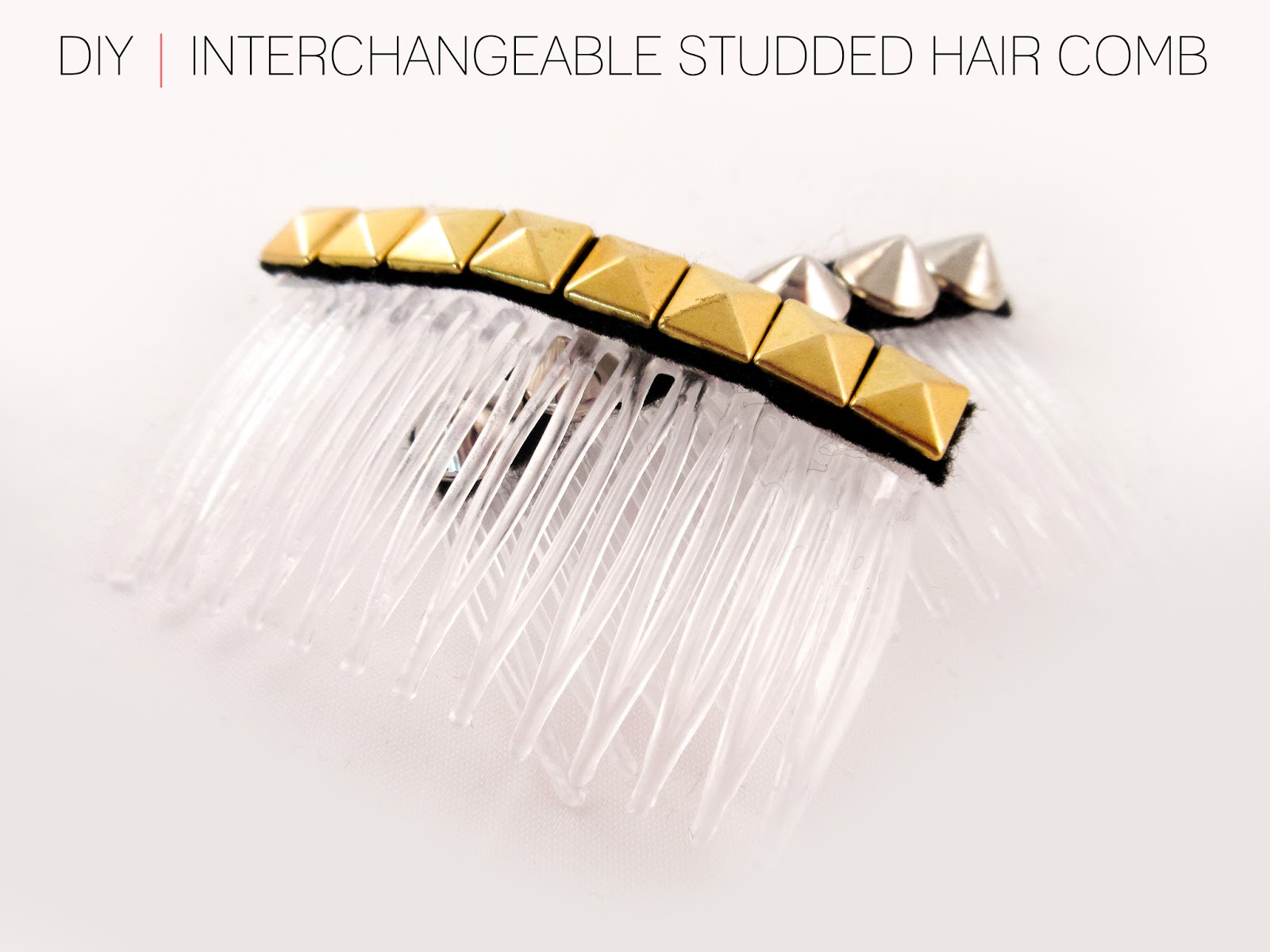 Cafe Craftea: DIY | Interchangeable Studded Hair Combs