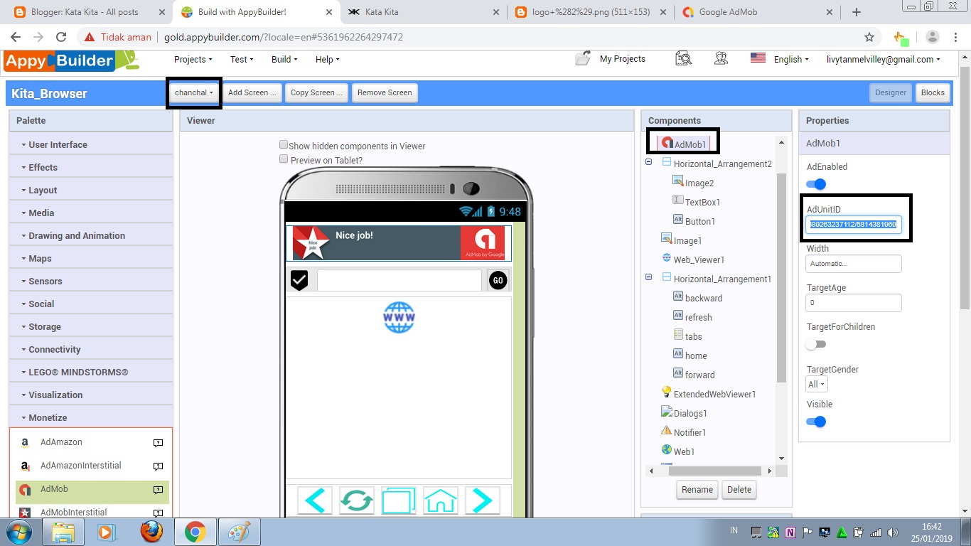 DOWNLOAD FILE AIA APLIKASI BROWSER ANDROID DENGAN IKLAN ADMOB - Kata Kita