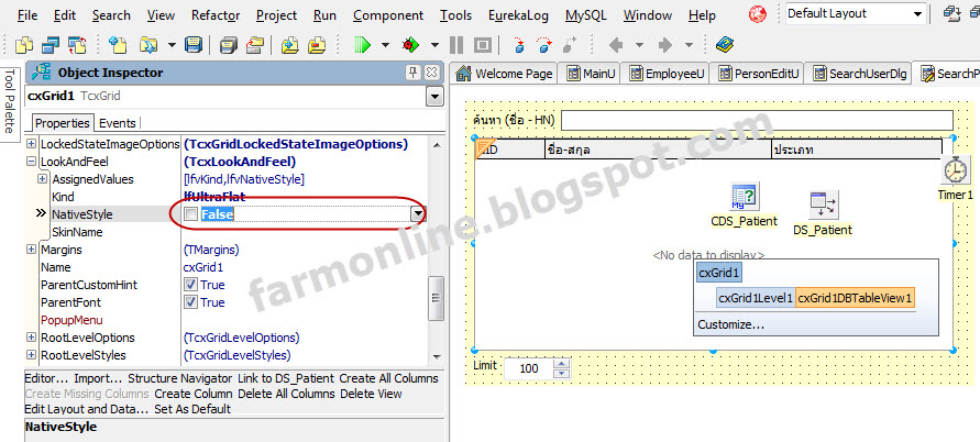 Piyanat Blog Delphi การเปลี่ยนสี Column Header ใน Cxgrid