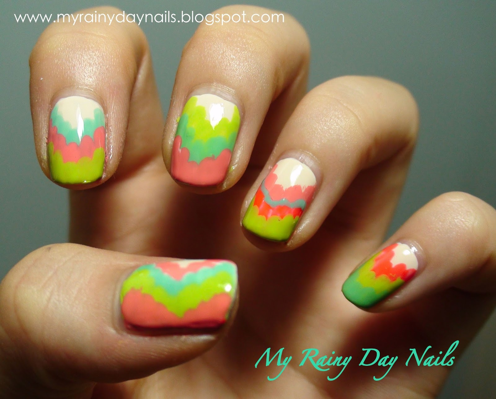 My Rainy Day Nails: Sunday Nail Art-Bumpy Chevron Design