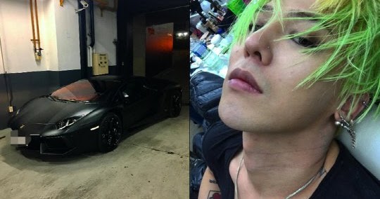 G-Dragon says follow me if you can while showing off luxury car