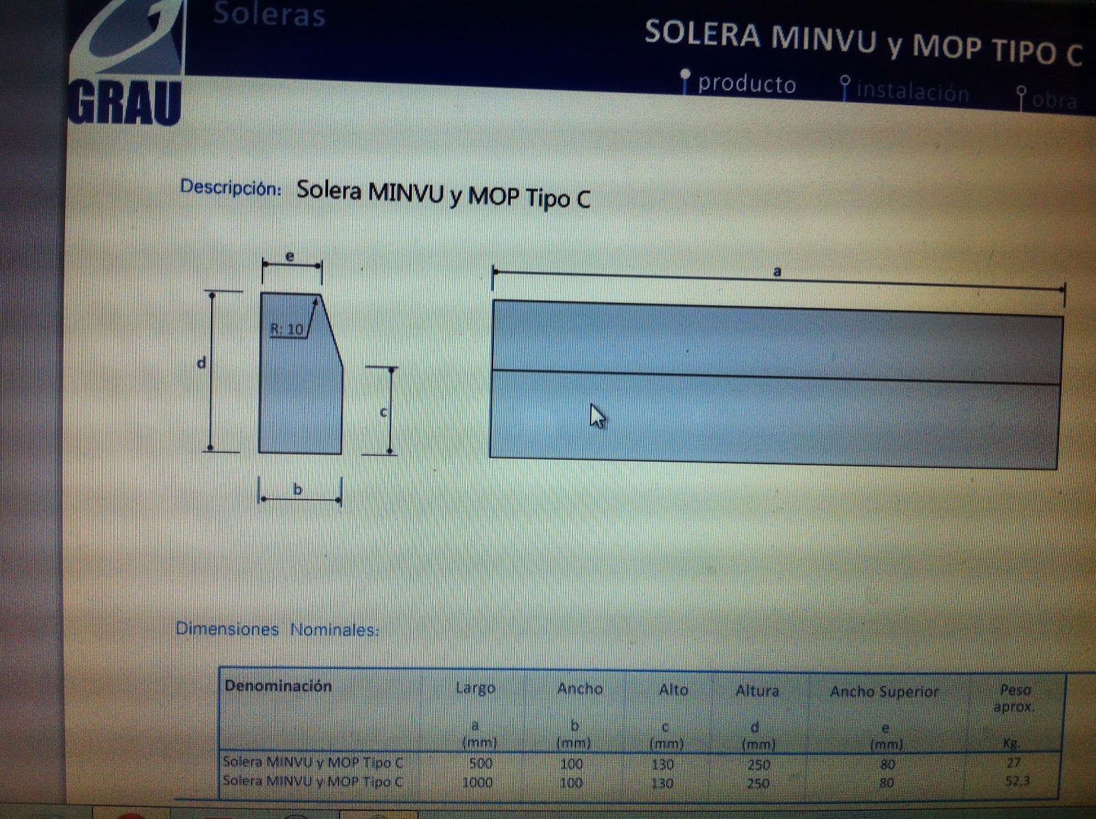 Colocación de soleras tipo A en urbanización de loteos de viviendas : 2015