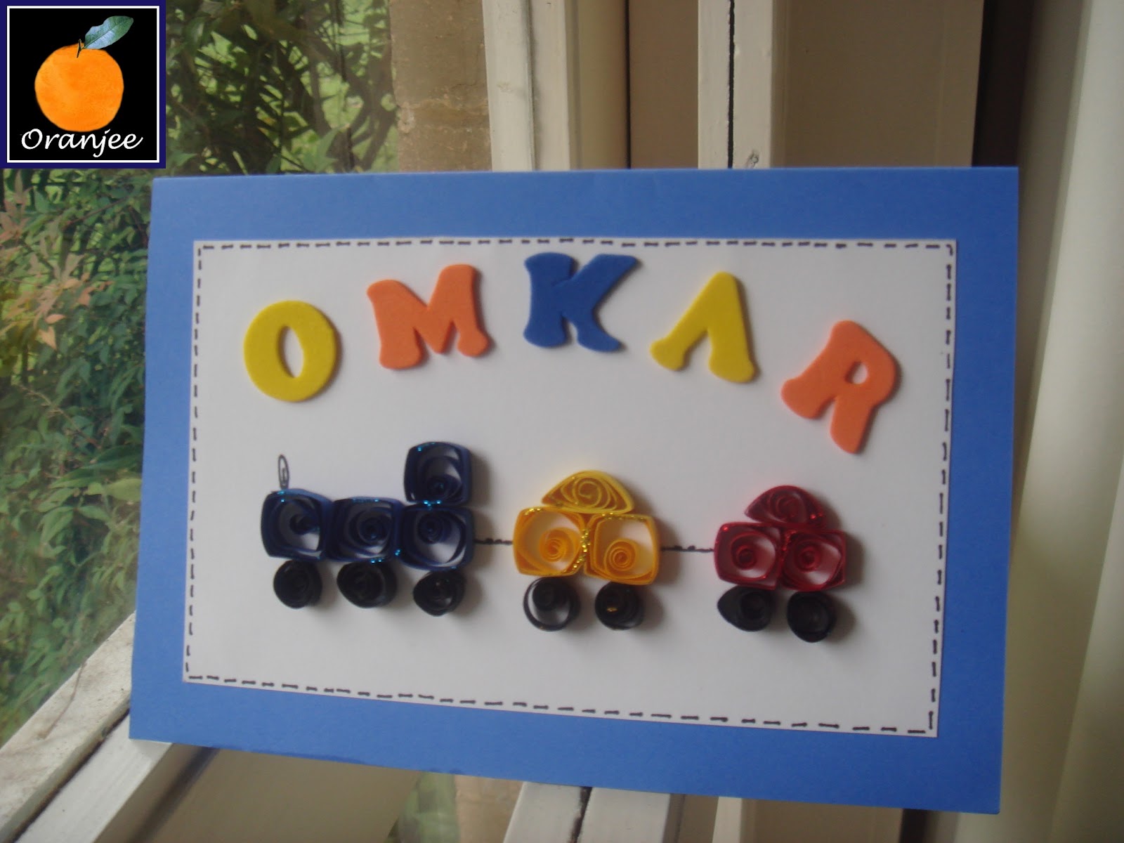 Life's little treasures: Quilled train - Birthday boy card