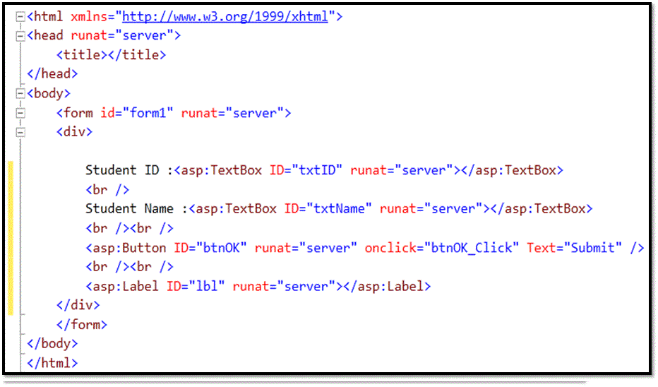 Aspnet Web Server Control Shorty Bluejova Open Learning Html Css Javascript C