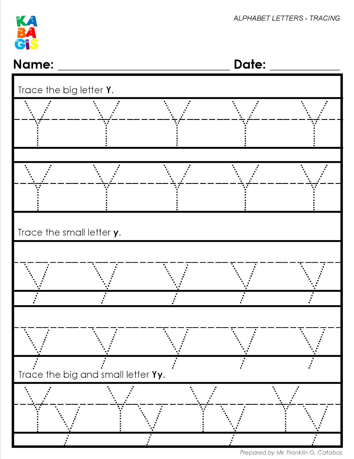 Kabagis: Alphabet Letters - Tracing A - Z