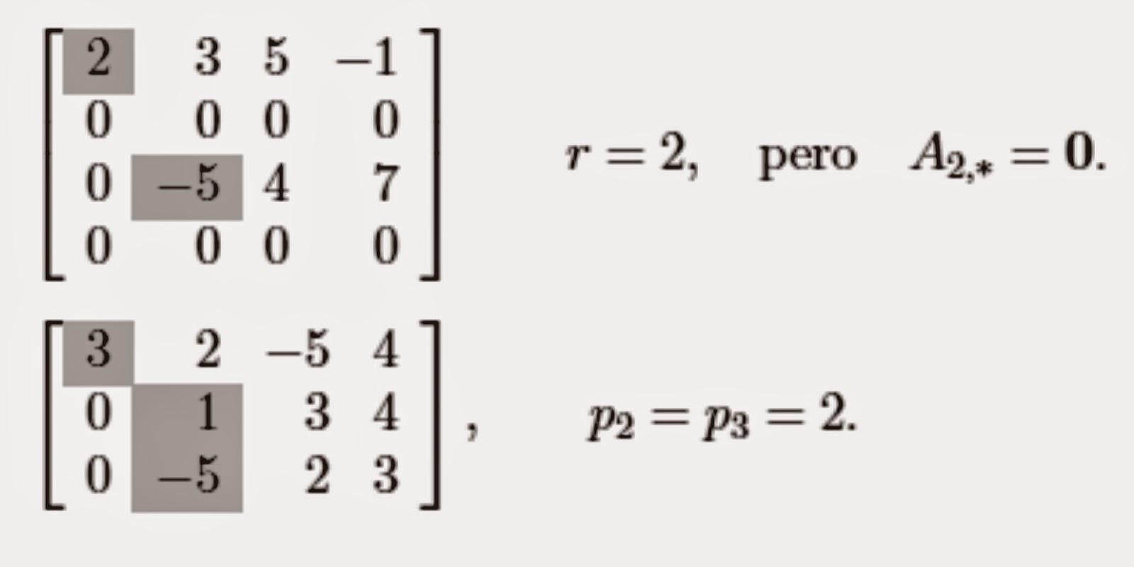 Algebra Lineal: Matriz Escalonada y Escalonada Reducida