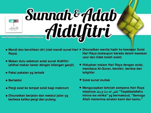 Badan Sihat Hati Ceria: 9 Amalan Sunnah dan Adab di Hari Raya Aidilfitri