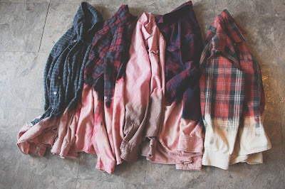 Life's a Peach: DIY: Bleach Dipped Flannel