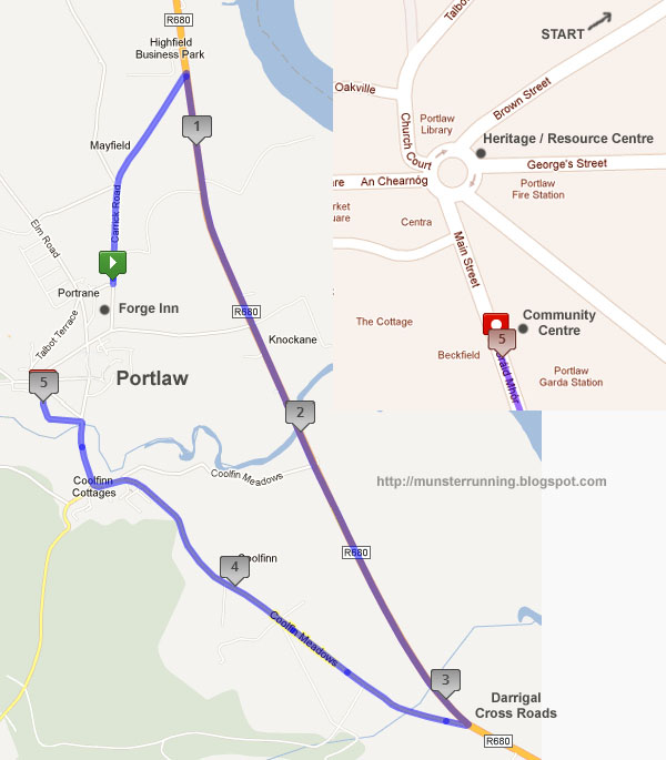 Running in Munster, Ireland: Waterford Race notice...Portlaw 5 mile ...