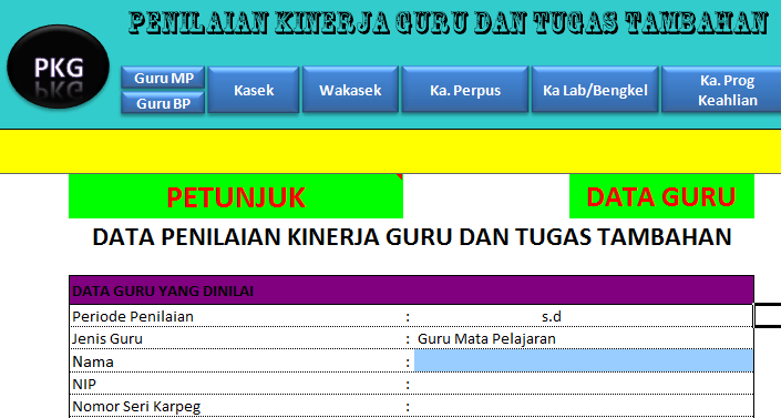 Aplikasi PKG Guru Kelas/Mapel, BK, Kasek, Wakasek,Kepala Laboratorium,Perpustakaan - Kabar Guru