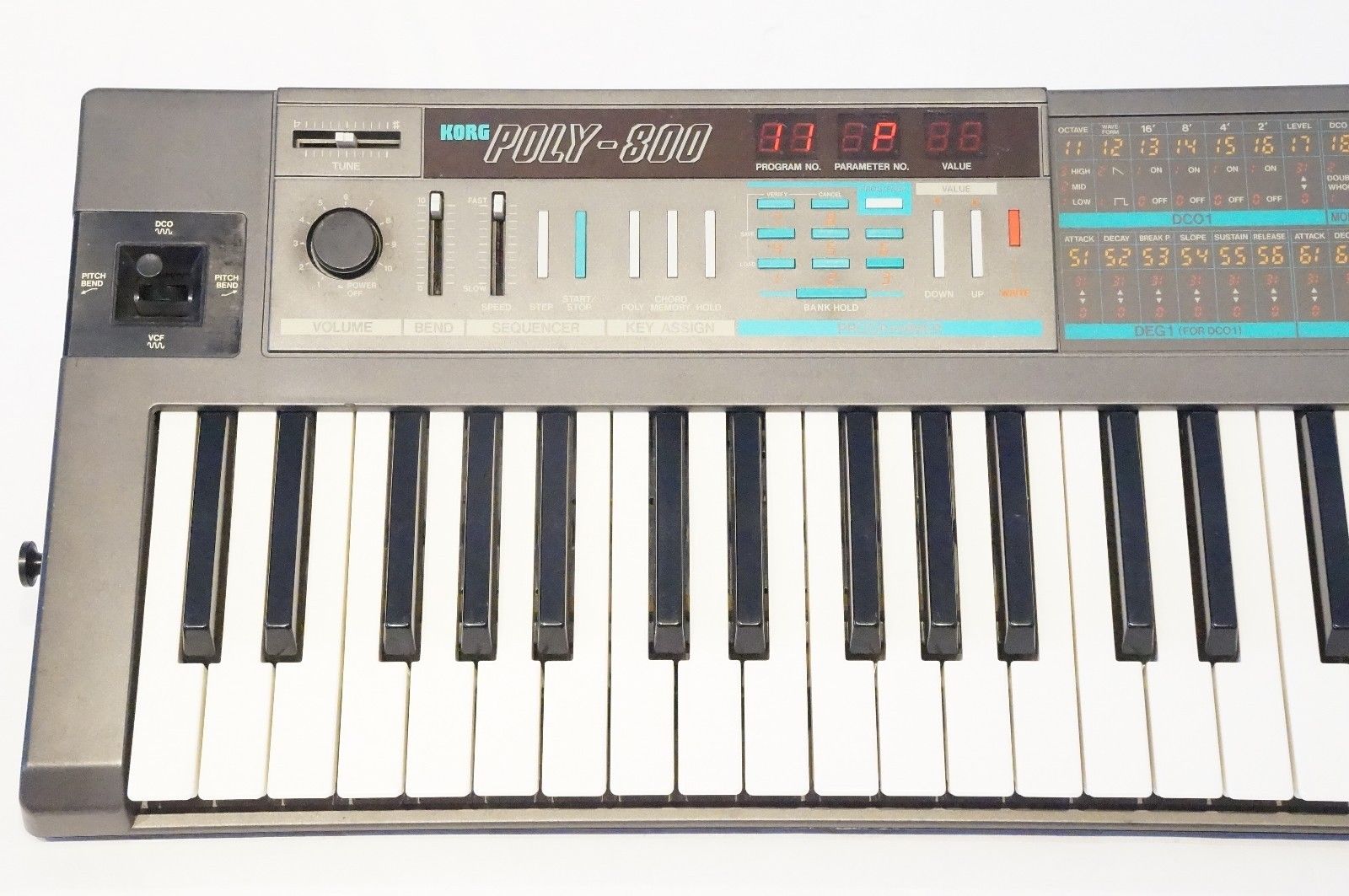 MATRIXSYNTH: KORG POLY-800 SN 069675 with Original Soft Case Gig Bag