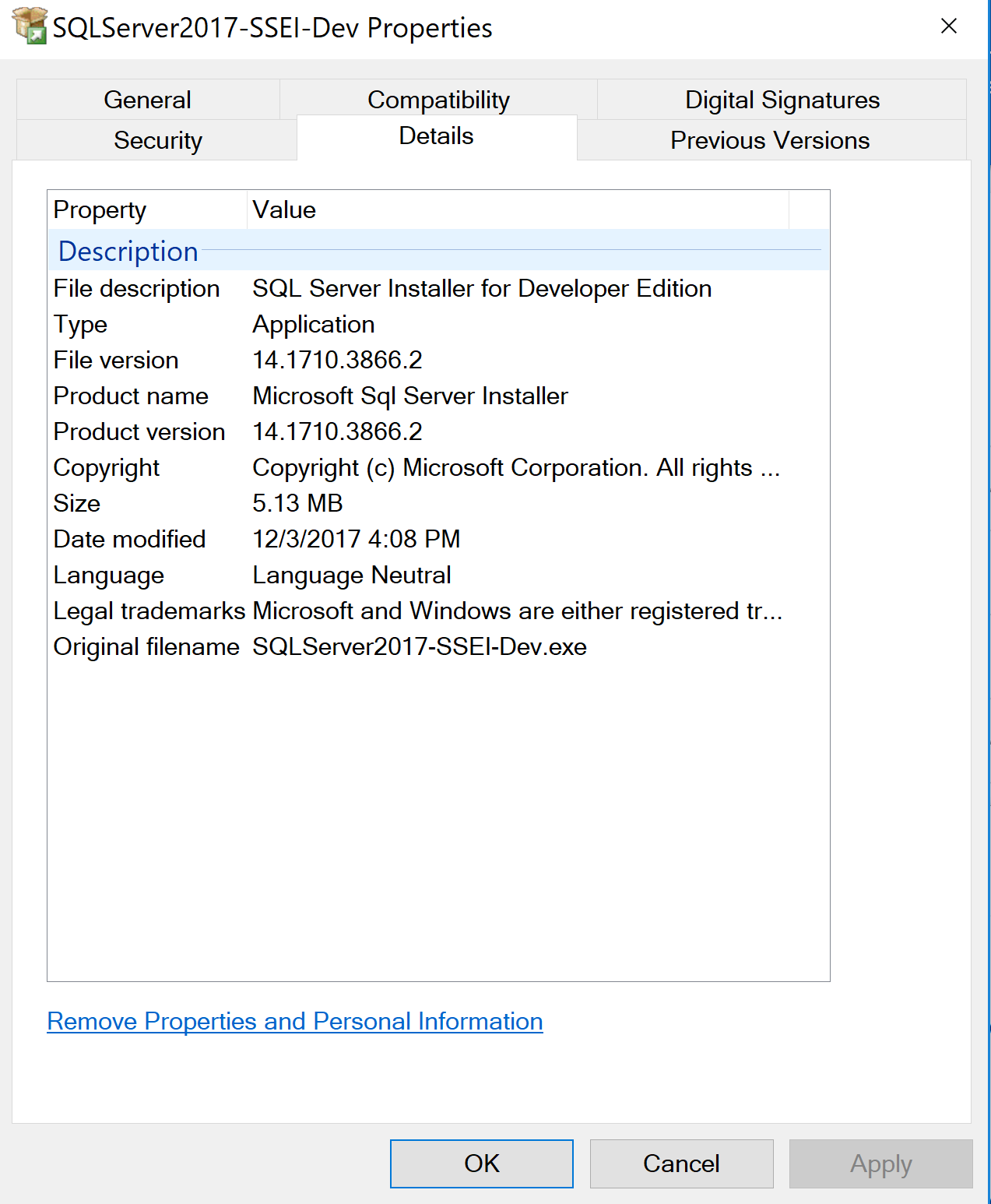 Hodentekmsss Installing Sql Server 2017 Developer On Windows 10