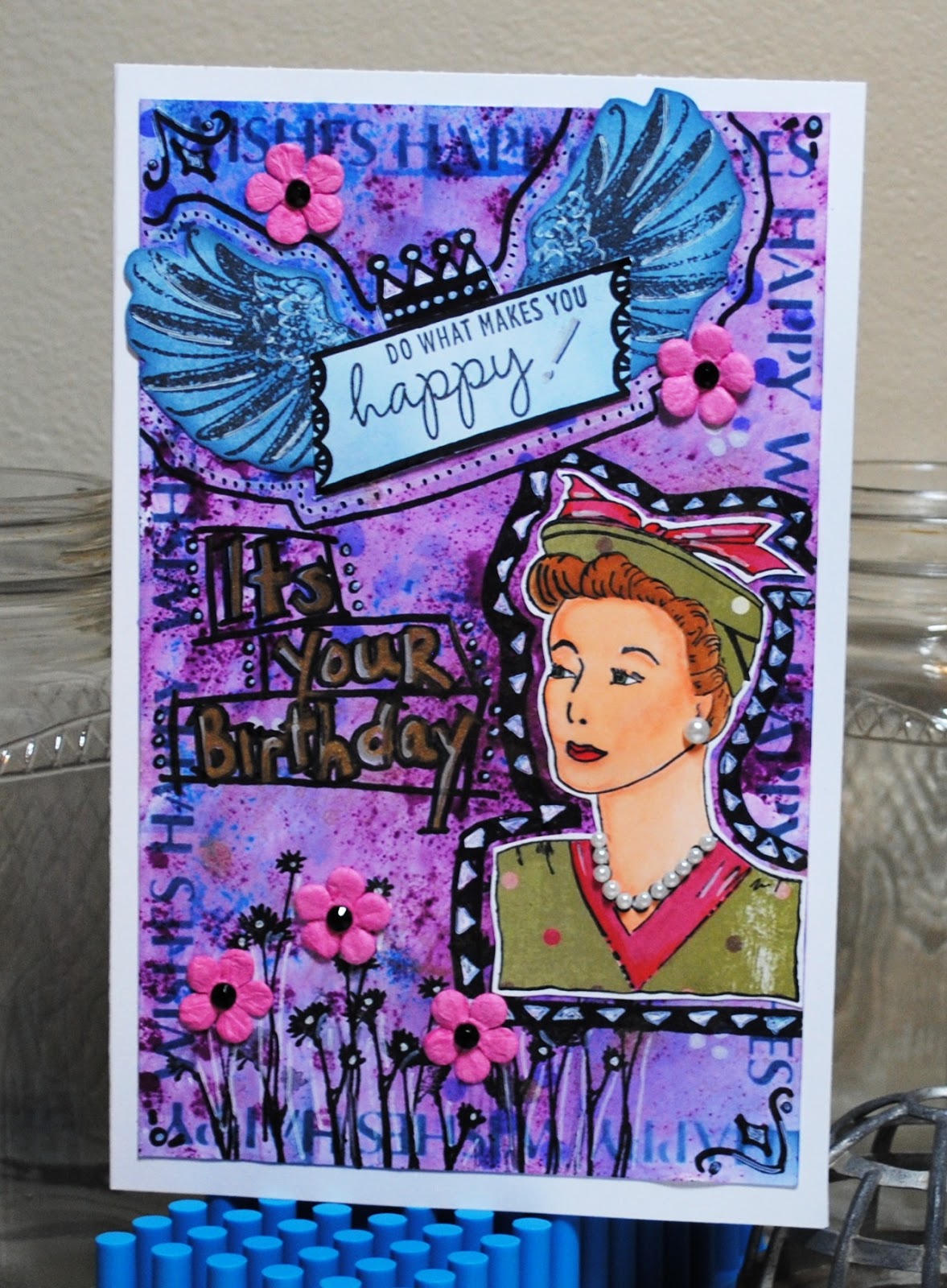 Good Golly, Ms. Molly!: Art Journal-like Birthday Card
