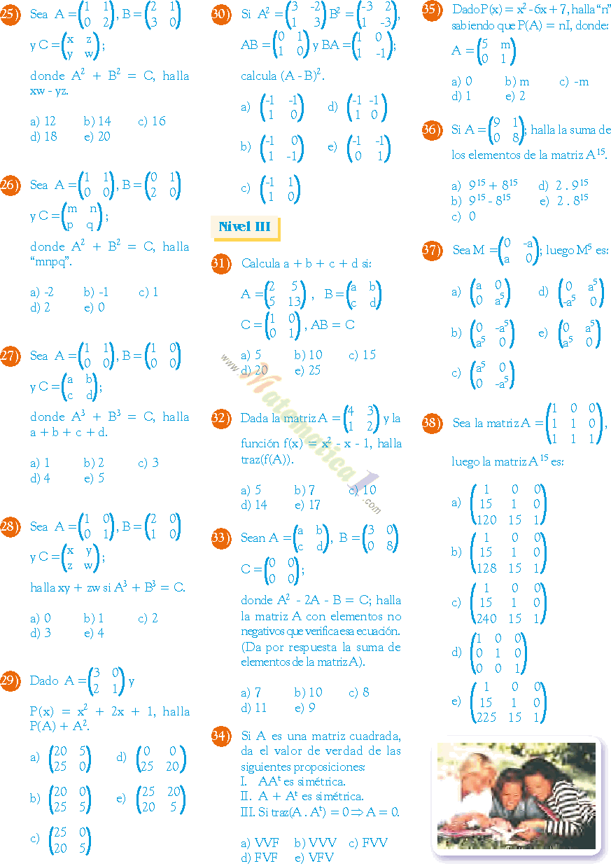 MULTIPLICACIÓN DE MATRICES EJERCICIOS RESUELTOS