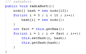 Método de ordenamiento por Radix sort: Metodo de ordenacion por radix sort