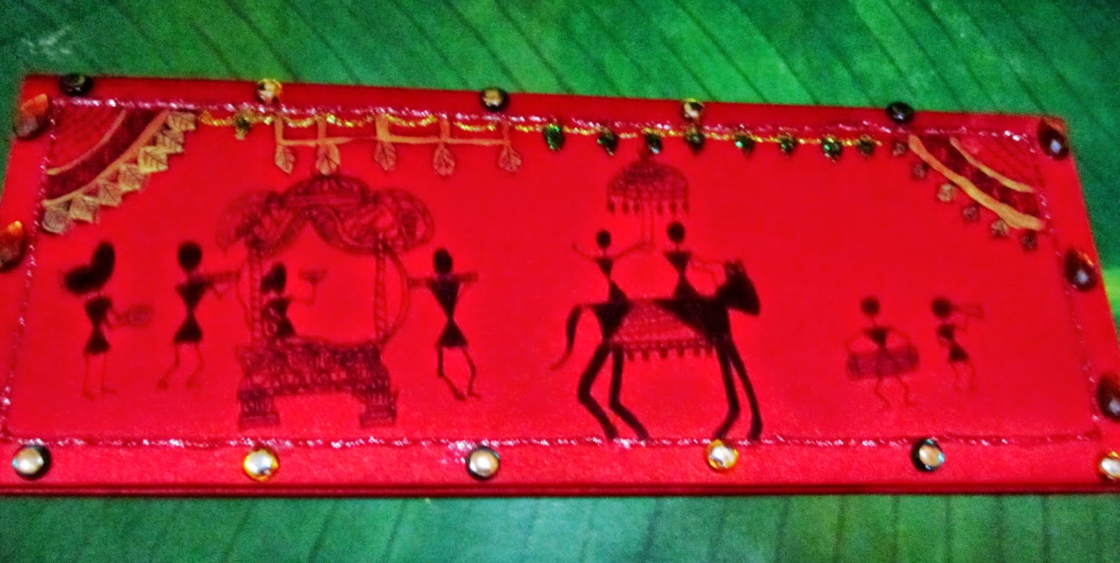 Wedding Card - Hand made warli design ~ Craft From Heart