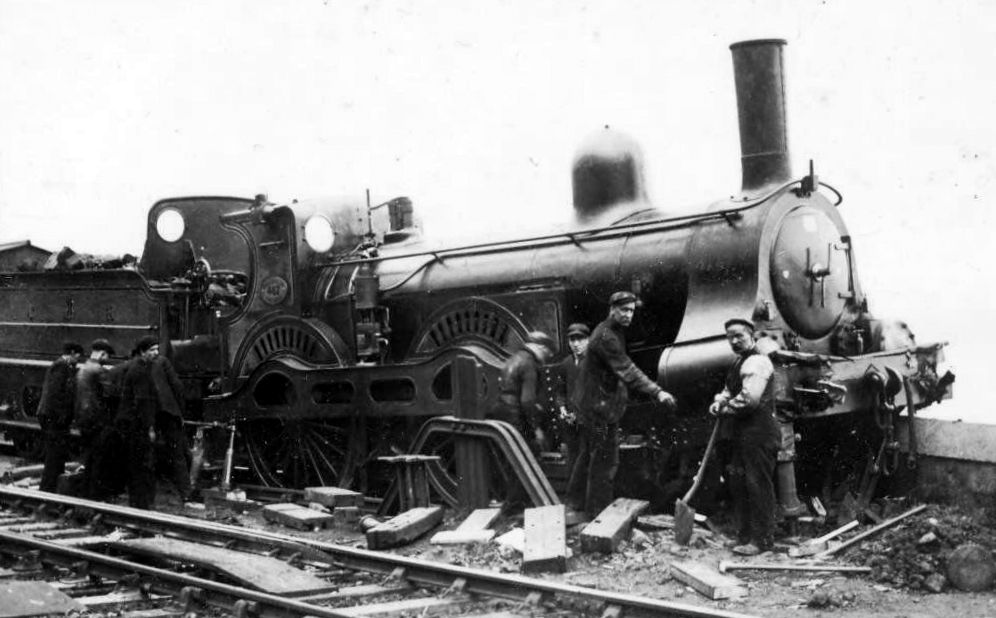 Tour Scotland: Old Photograph Steam Train Derailment Greenock Scotland