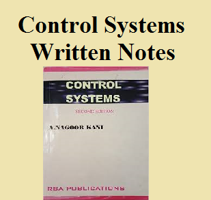 Control Systems Written Notes Free Download ~ ECE School
