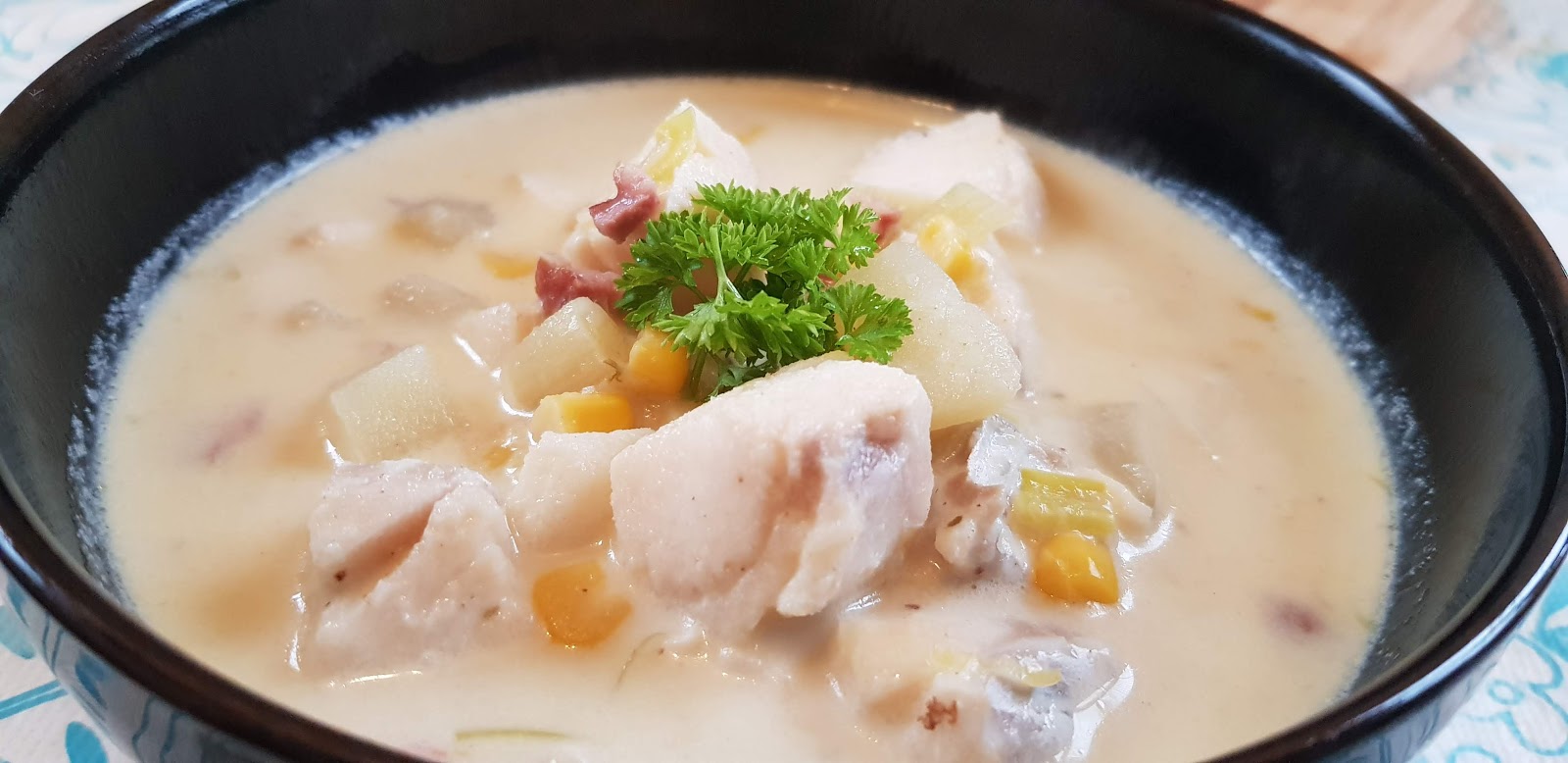 My (Not So) Perfect Food: Chunky Fish Soup with Leeks and Bacon